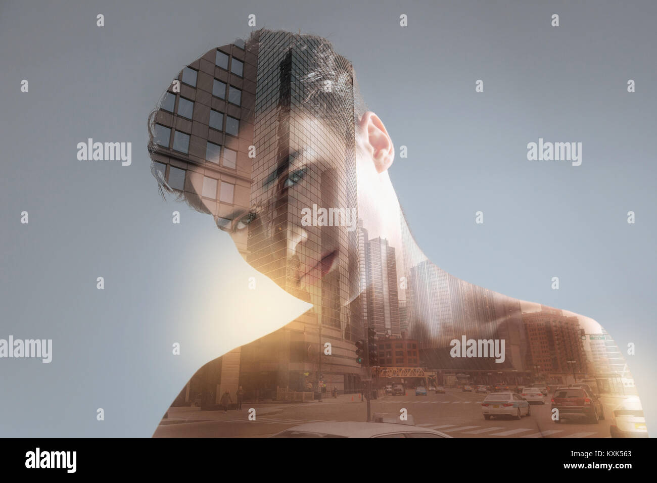 Nice smart man thinking about the city traffic Stock Photo - Alamy