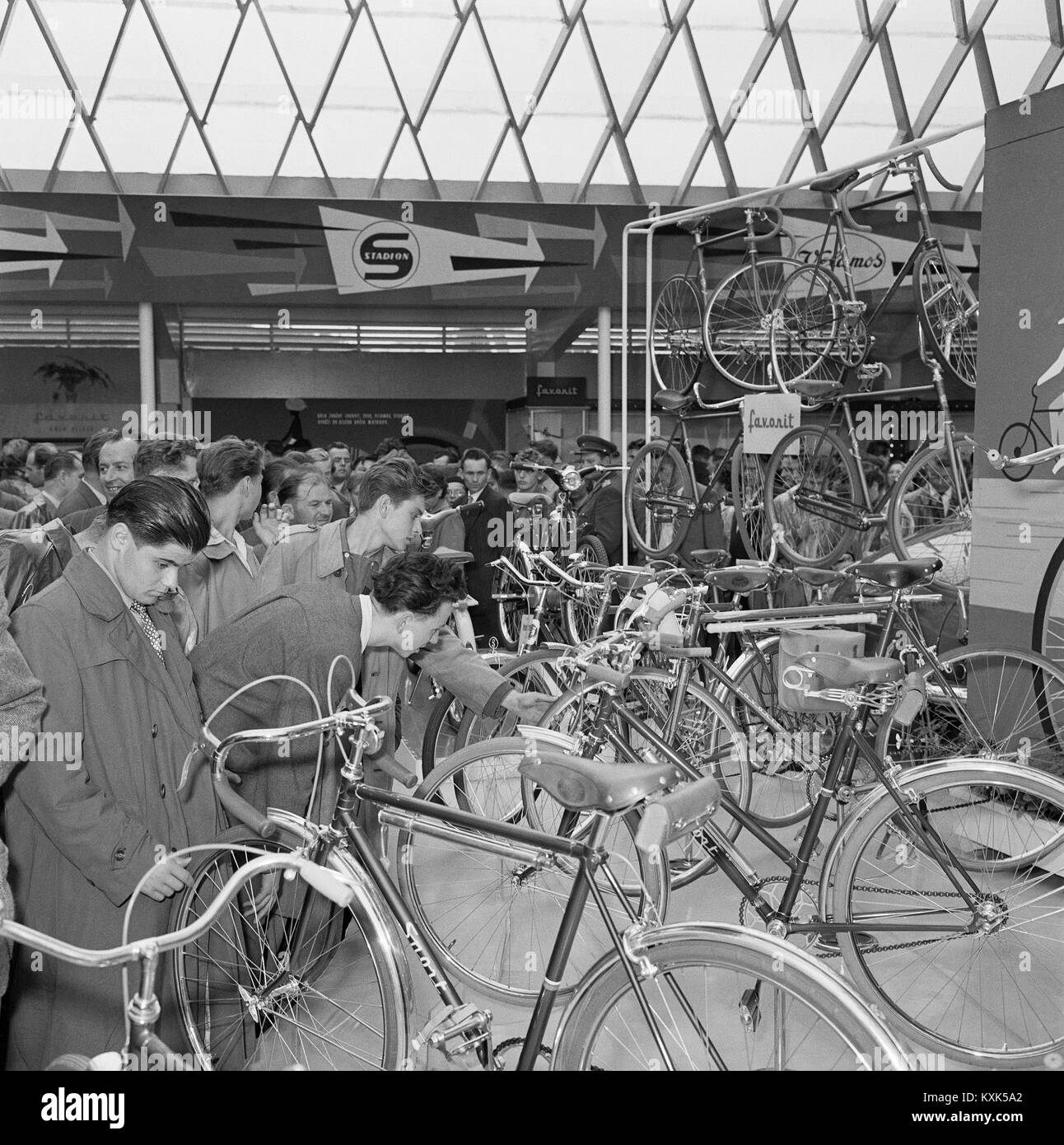 III Exhibition of Czechoslovak Engineering,bikes Stock Photo - Alamy