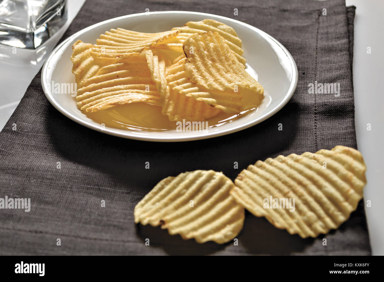 potato chips fire behind Stock Photo - Alamy