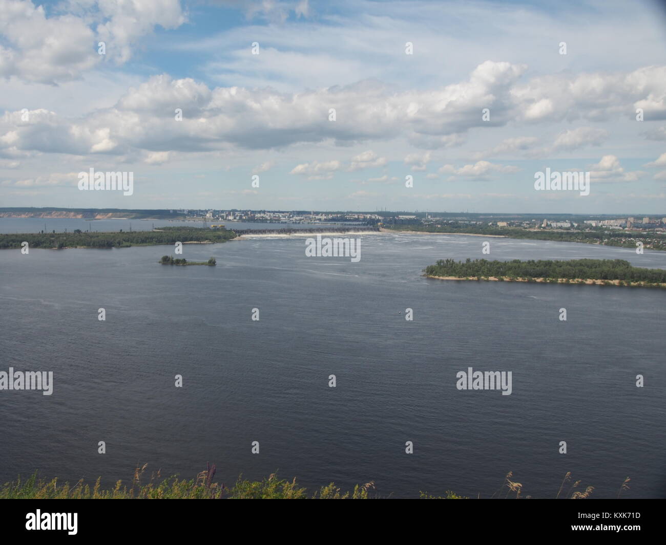 The Volga River. Views of the Zhiguli hydroelectric station. Samara ...