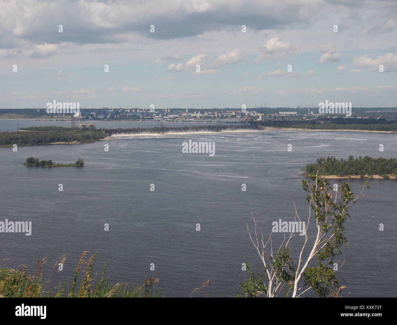 The Volga River. Views of the Zhiguli hydroelectric station. Samara ...