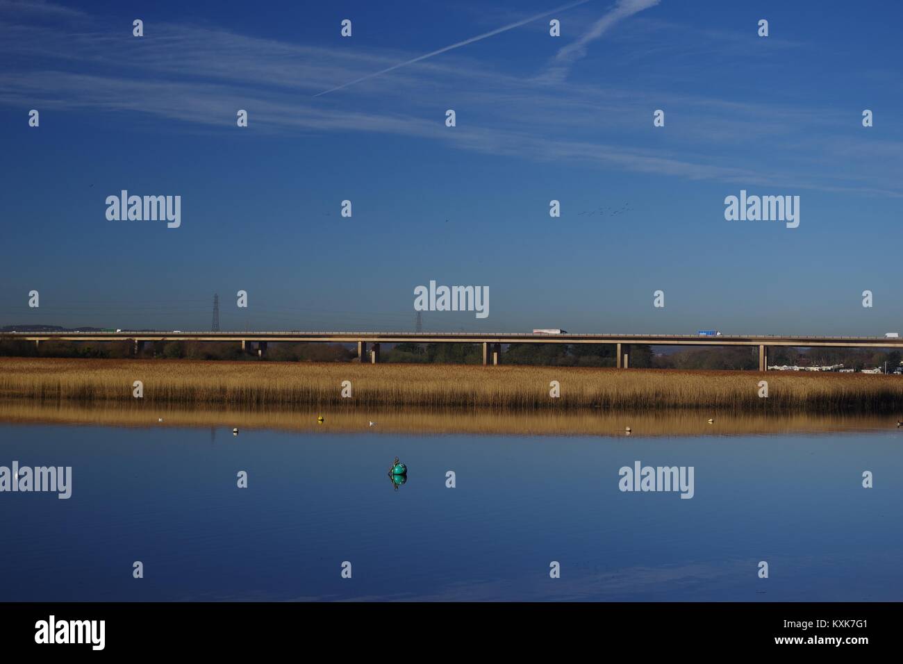 The M5 Motorway Bridge Spanning the Reedbeds of the Exe Estuary ...