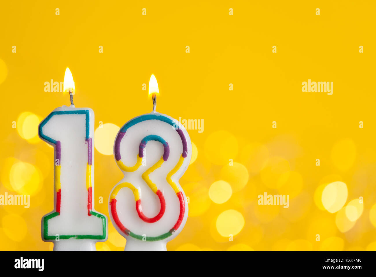 Birthday candle number 13 flame hi-res stock photography and images - Alamy