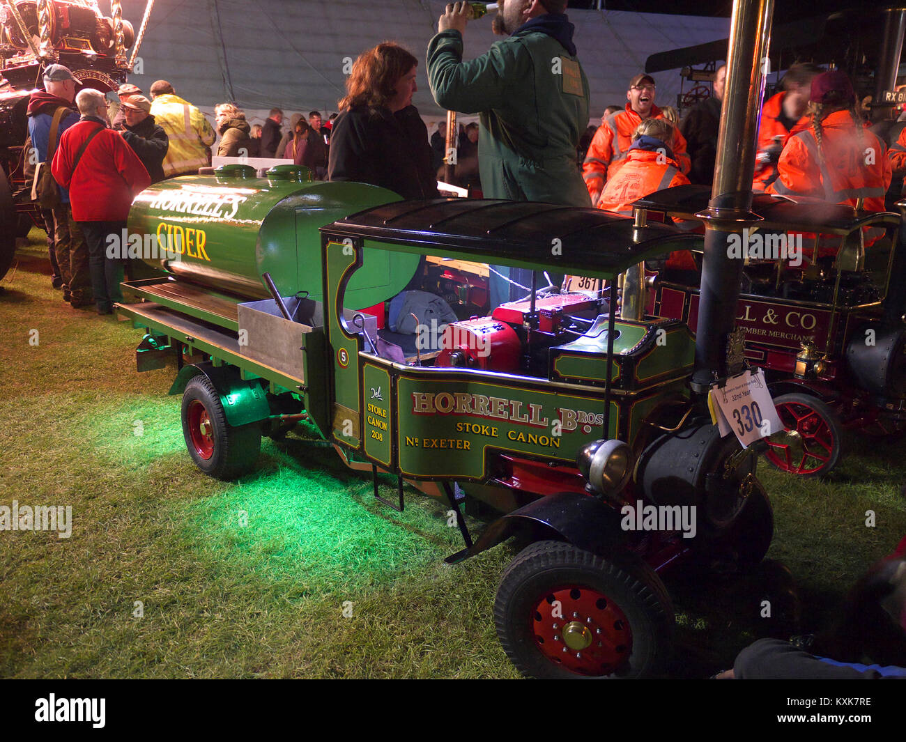 Miniature steam lorry at night at Lincoln steam rally Stock Photo - Alamy