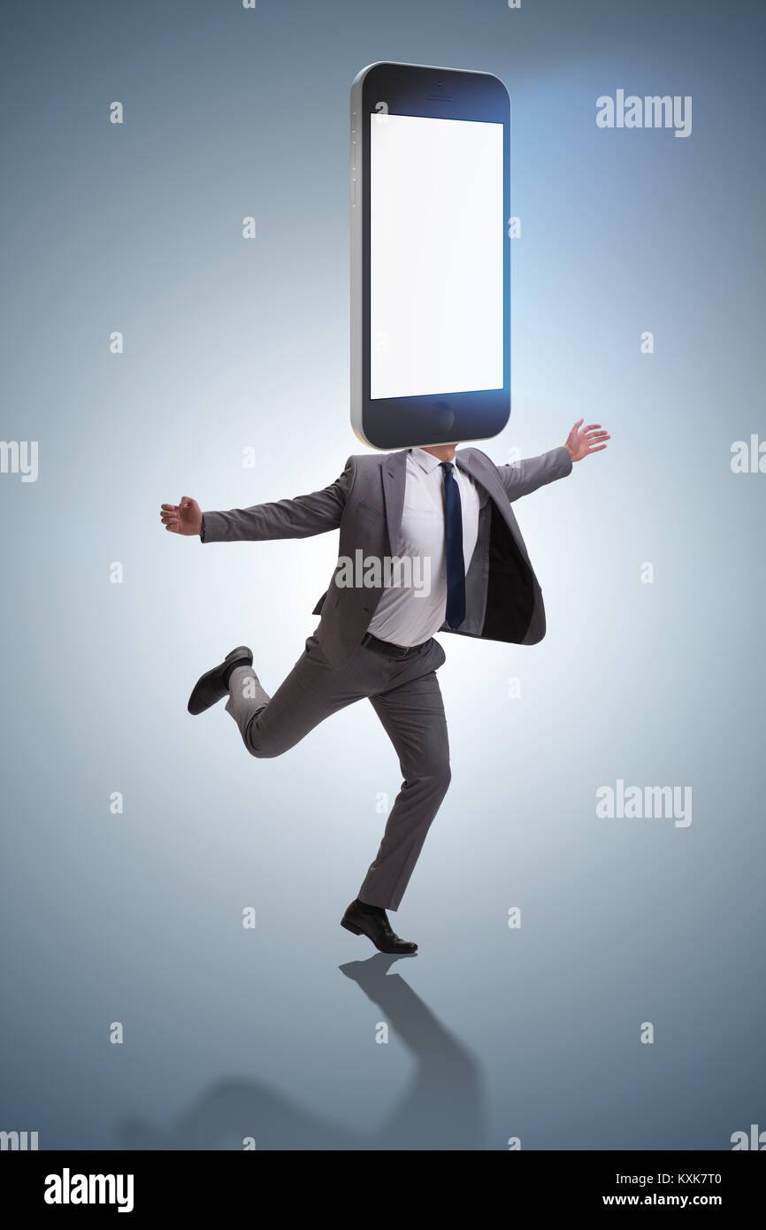 Mobile phone zombie under the influence of smartphone Stock Photo - Alamy