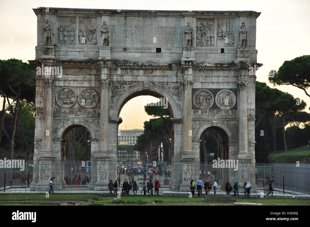 The Arch of Constantine monument dedicated to emperor Constantine who ...