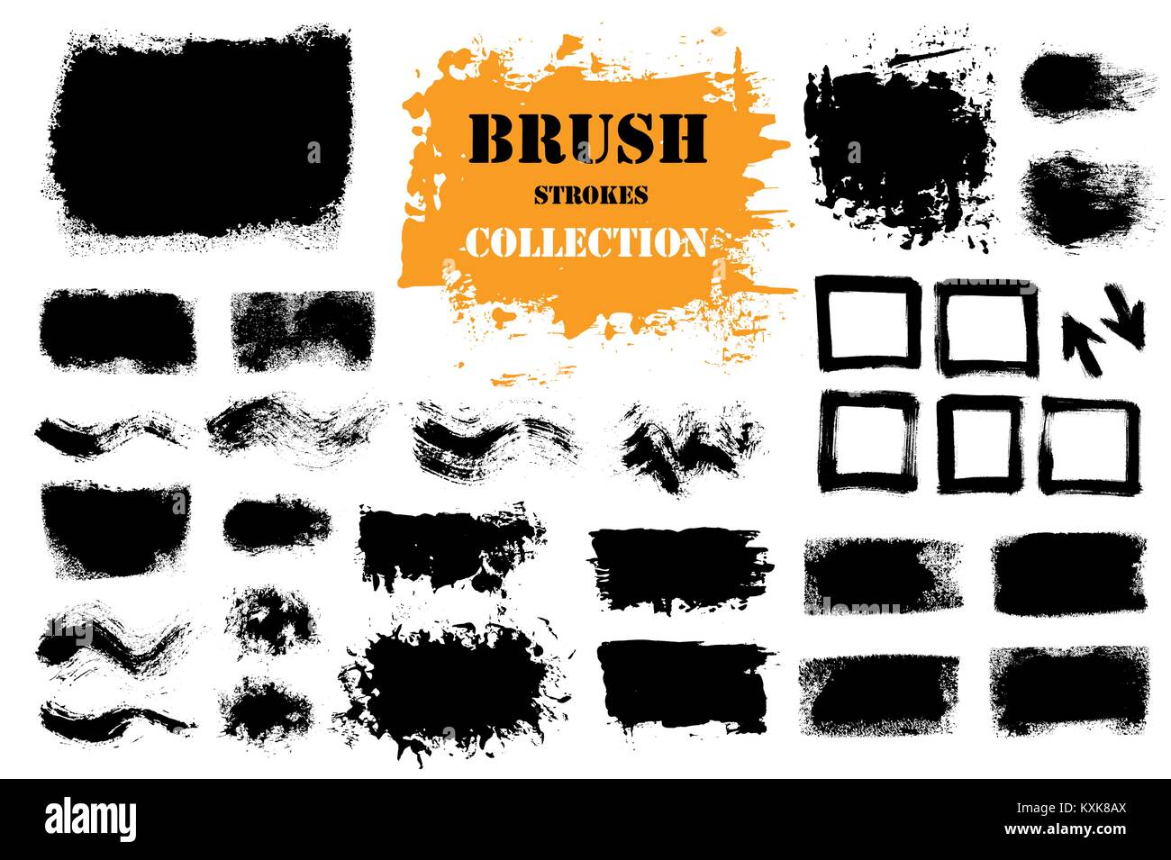 Brush strokes text boxes Stock Vector Image & Art - Alamy