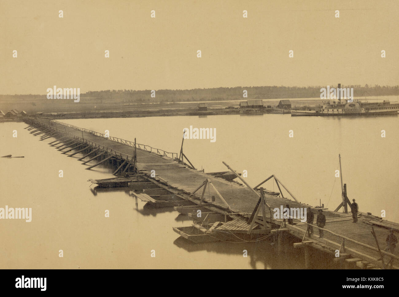 Bridge built by Engineer Corps, James River Stock Photo - Alamy