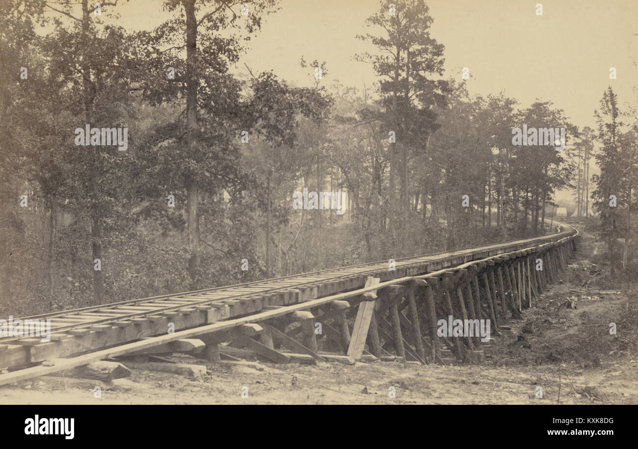 Railroad bridge with timber trestles Stock Photo - Alamy