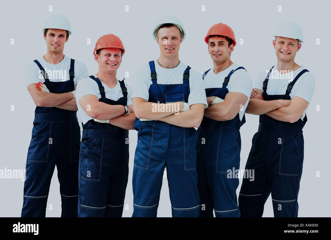 Group of professional industrial workers Stock Photo - Alamy