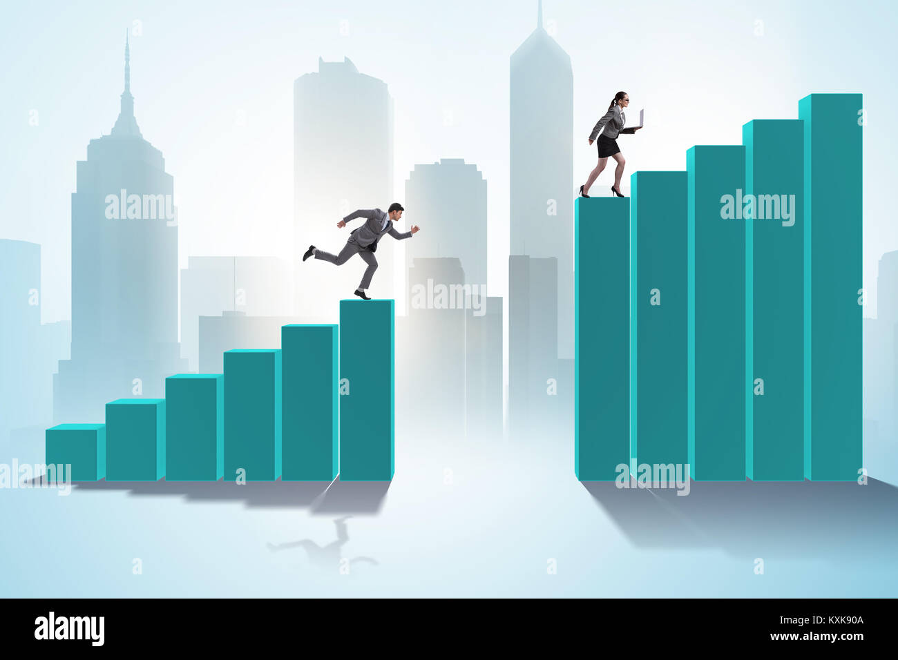 Chasing business people in competition concept Stock Photo - Alamy