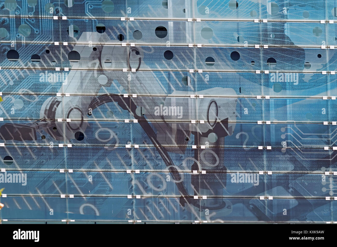 Binary code concept, hi-tech background Stock Photo - Alamy