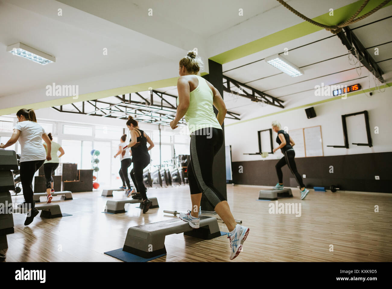 High intensity interval training workout. Hiit group training Stock ...