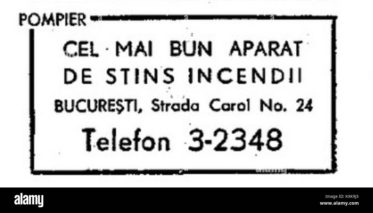 A 1938 Romanian fire extinguisher device labeled 'Pompier' by Carniol ...
