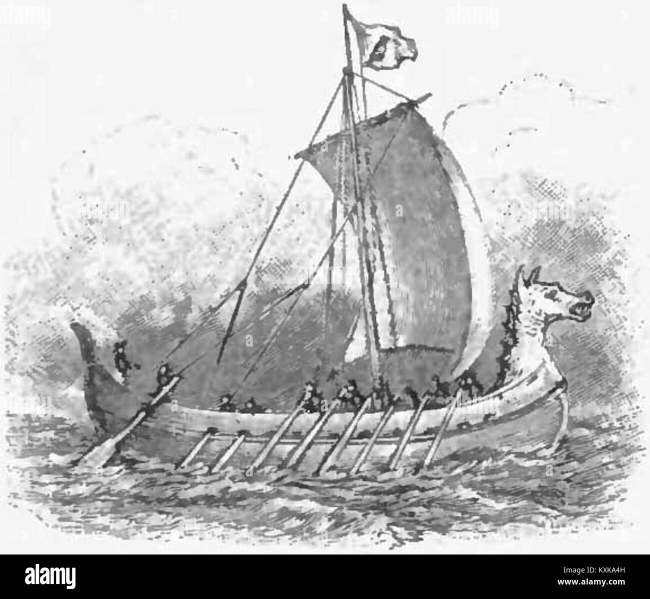 Viking ship illustration hi-res stock photography and images - Alamy