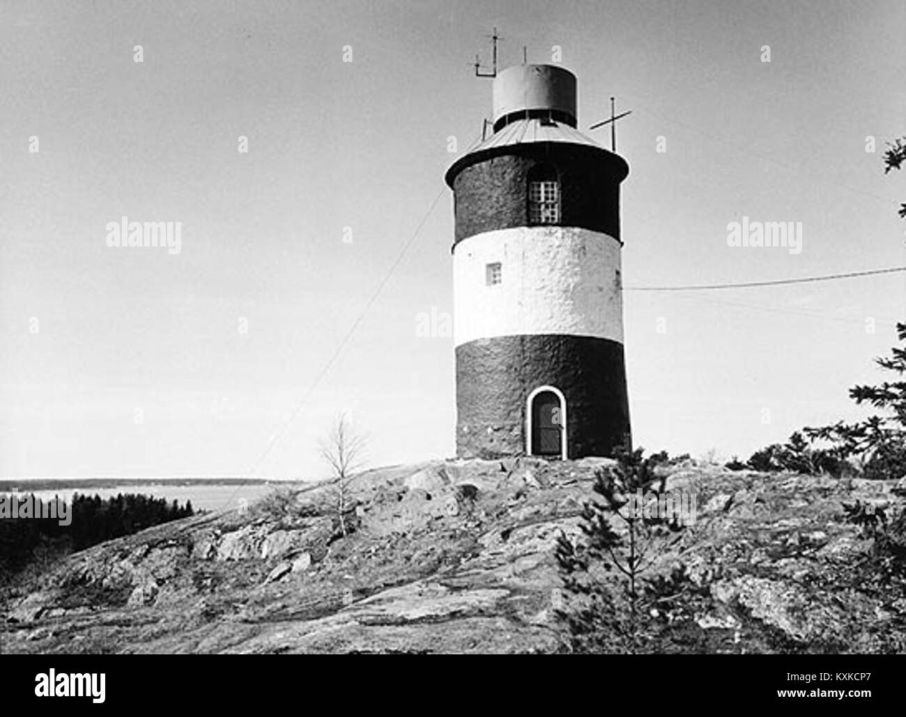 This photograph shows the Arholma lighthouse in Sweden, taken in 1966 ...