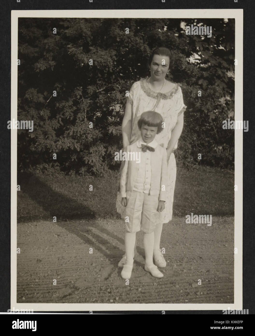 A photograph of Astri Eyde and her son Hans-Gøran, capturing a personal ...