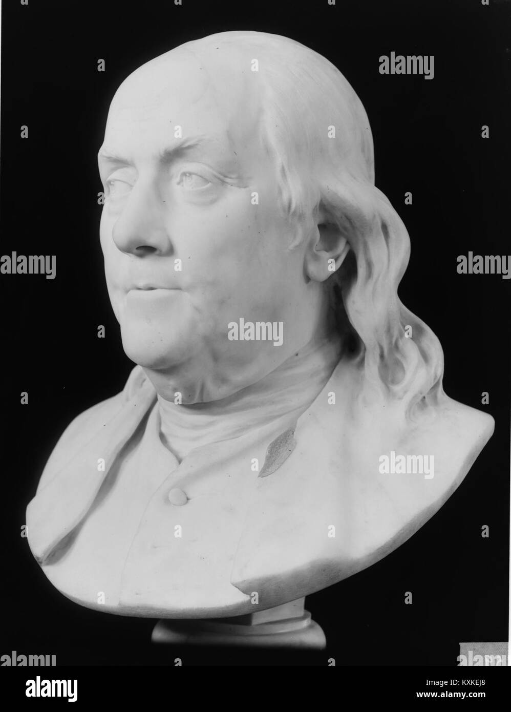 A portrait of Benjamin Franklin, depicting the American founding father ...