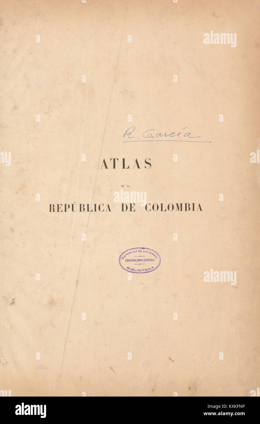 Atlas histórico de Colombia 1890 Portada Stock Photo - Alamy