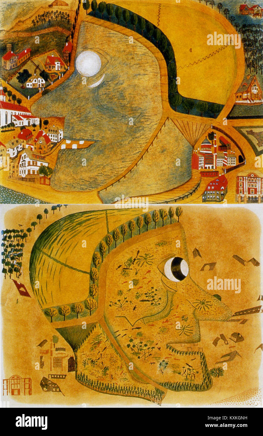 This image shows the front and back of *Hexenkopf* by August Natterer ...