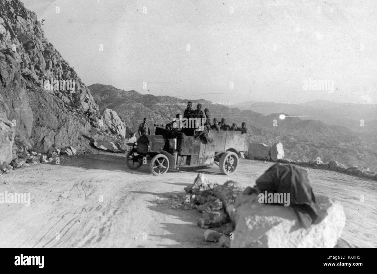 This image features an Austro Fiat truck, likely a model from the early ...