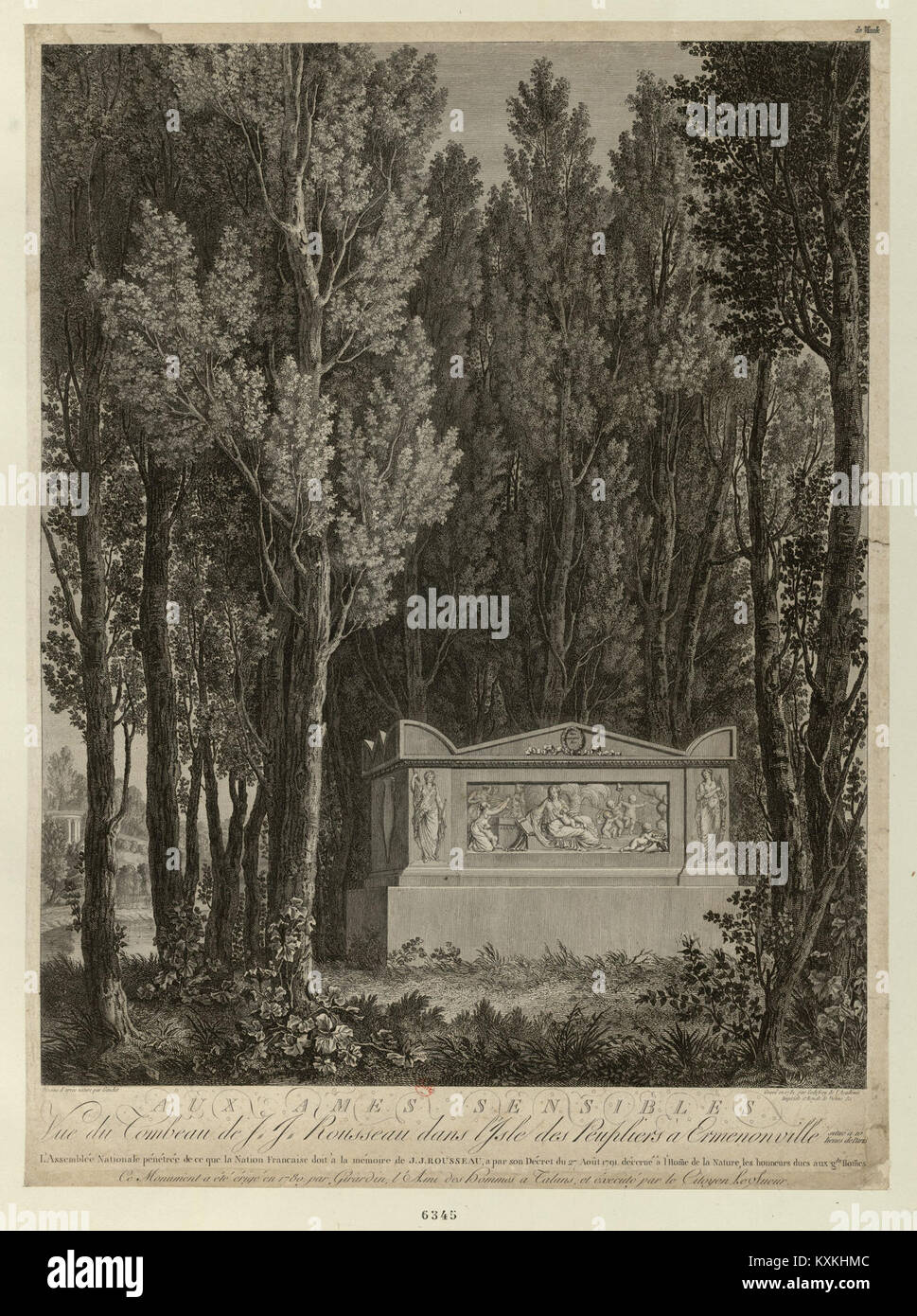 A view of the tomb of philosopher Jean-Jacques Rousseau located on the ...