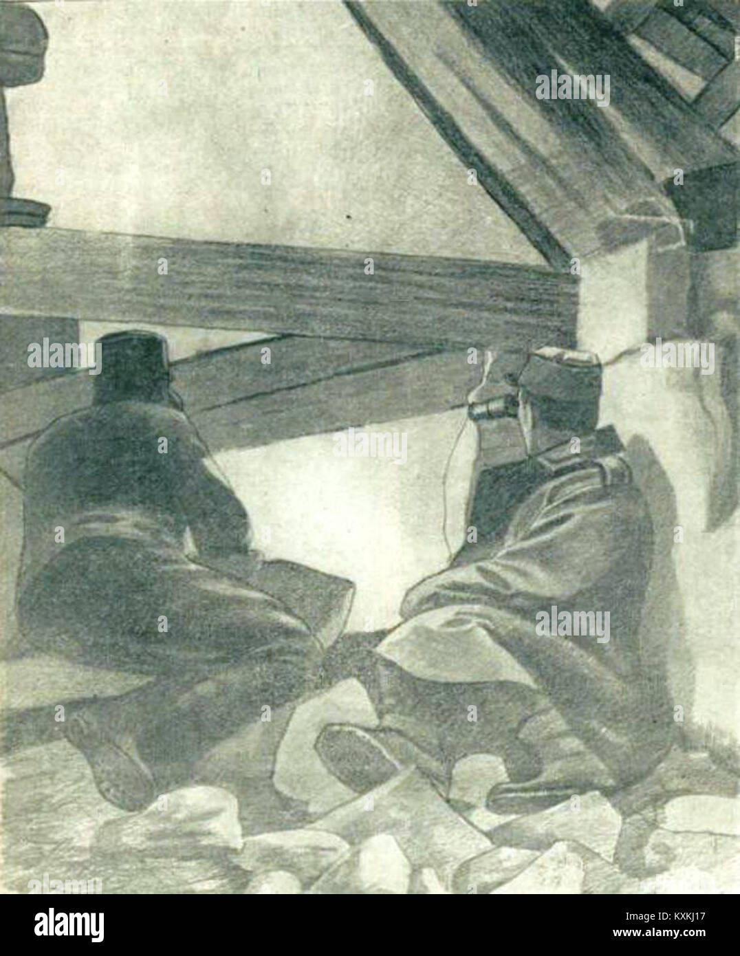 This image depicts an Austro-Hungarian observation post in a ...