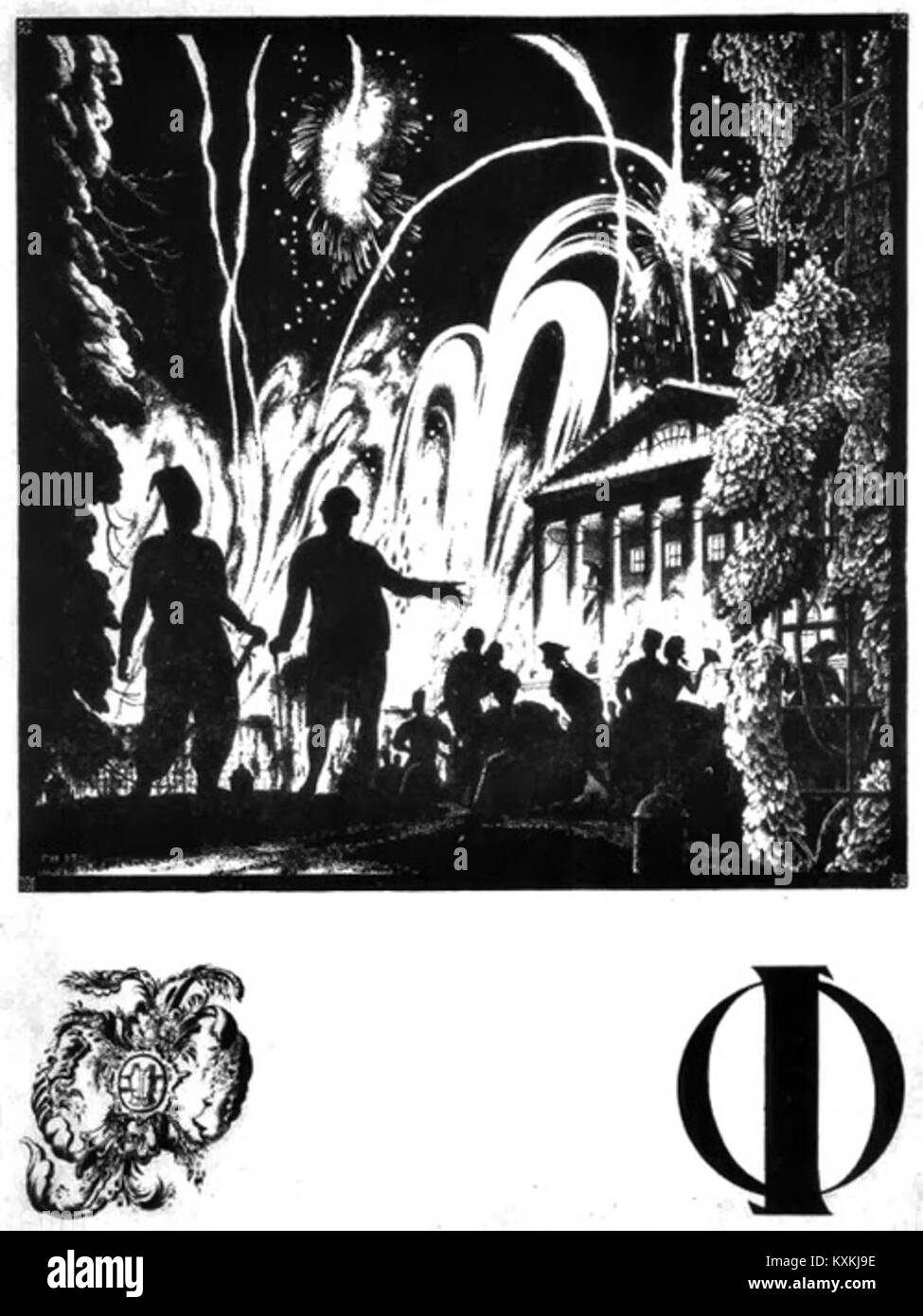A page from Heorhiy Narbut’s illustrated Cyrillic alphabet, showing the ...