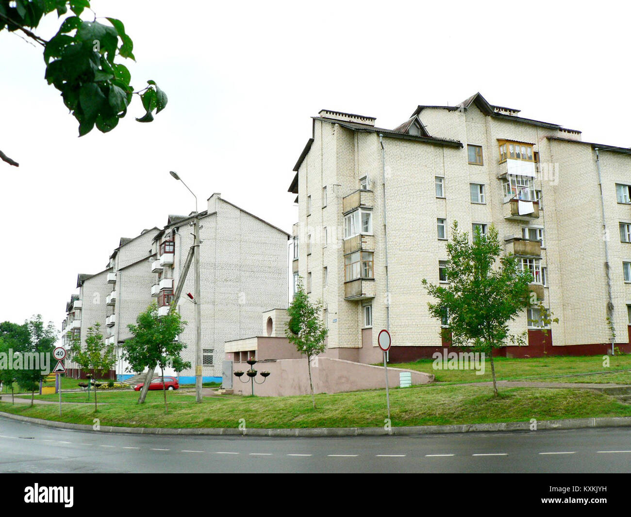 This image features residential blocks on Leninska Street, likely in ...