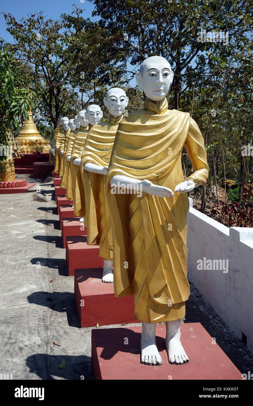 Long row of monks in monastery Stock Photo - Alamy