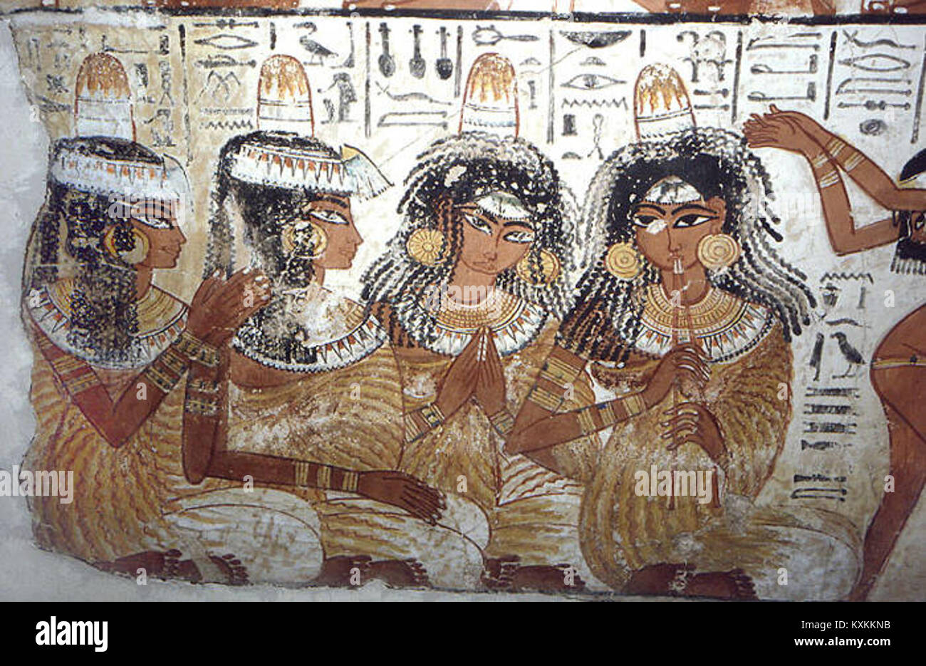 A section of the Egyptian fresco 'A Feast for Nebamun,' housed in the ...