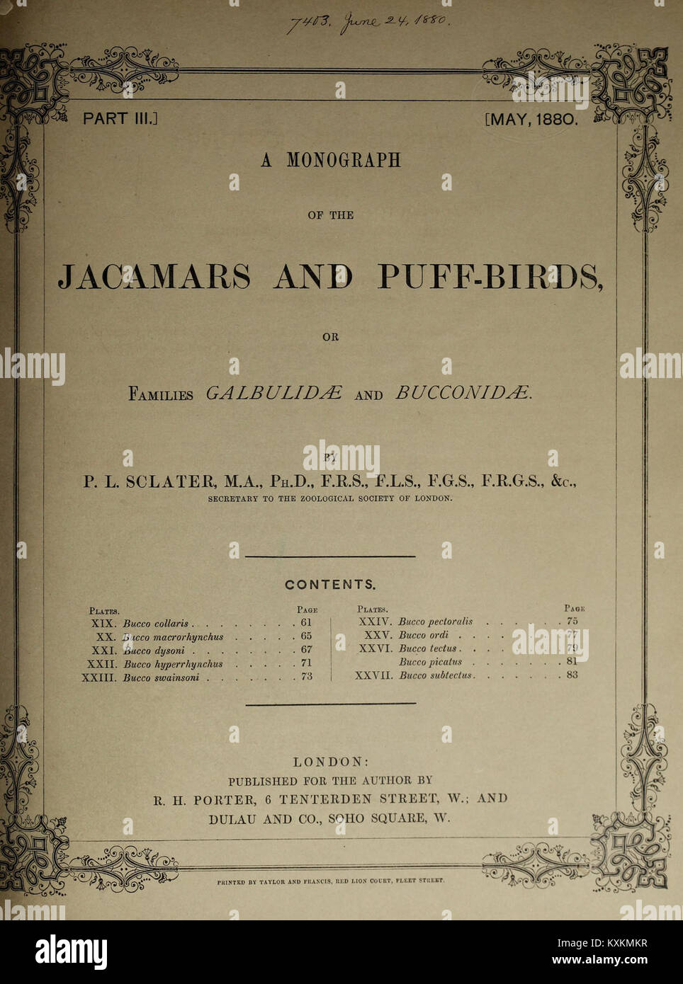 A monograph of the jacamars and puff-birds, or families Galbulidæ and ...