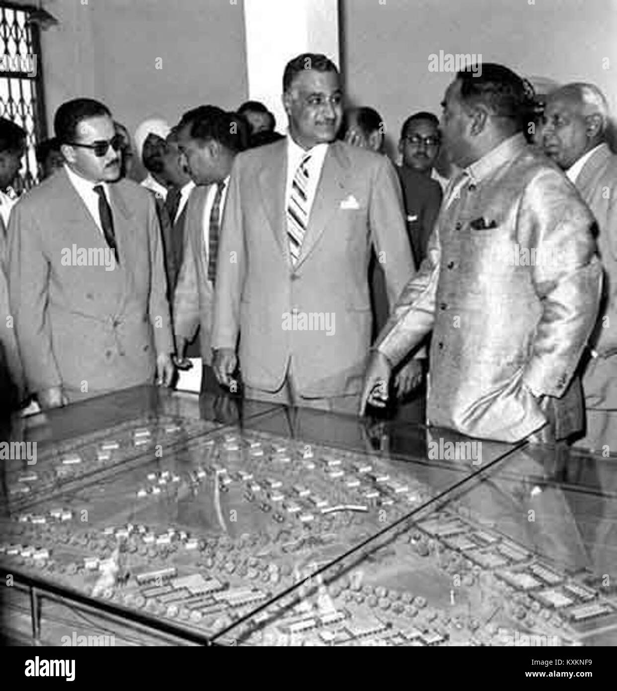 This photograph depicts the public reception of Egyptian President ...