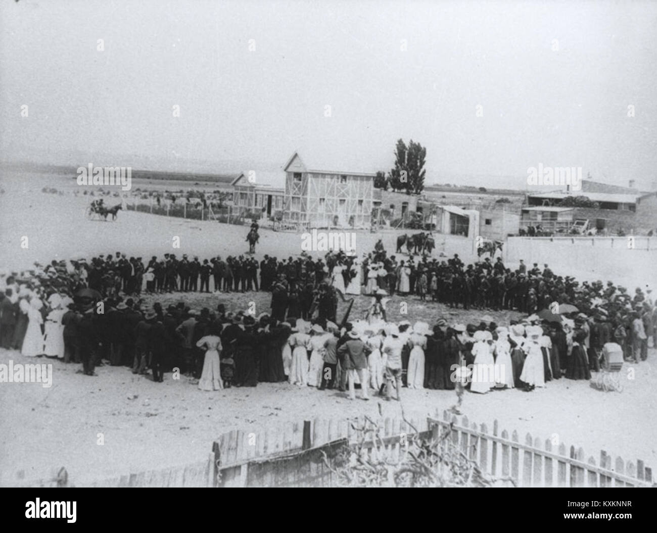 This historical image portrays a Welsh Eisteddfod held in Patagonia ...