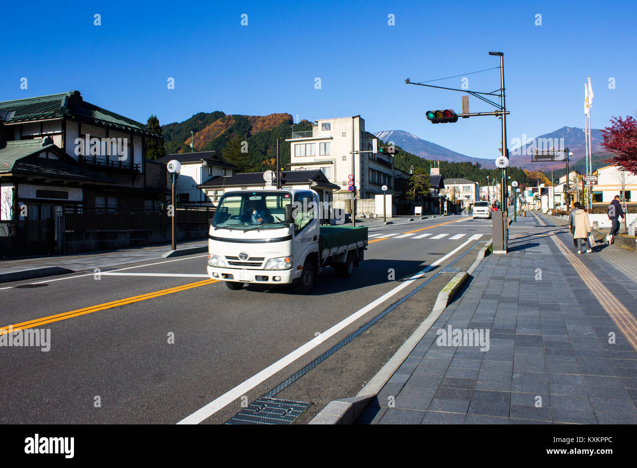 The streets of Nikko, a city located in Tochigi Prefecture, in the ...