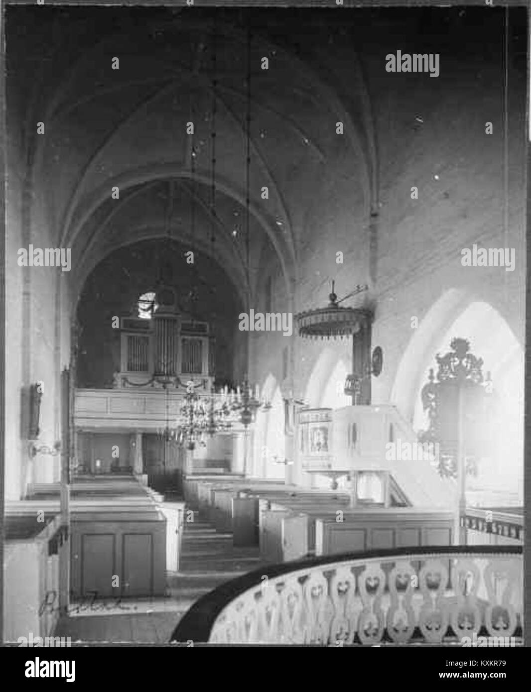 Mariakyrkan in Båstad, Sweden, documented by KMB, is a historic church ...