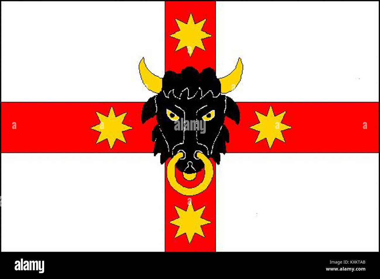 This image shows the flag of Býšť, displaying its official design ...