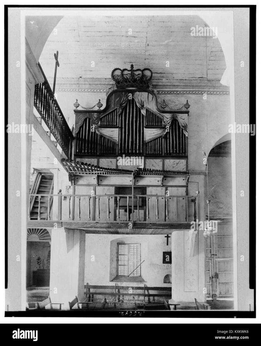 A photograph of the bamboo organ in the church of Las Piñas, Luzon ...