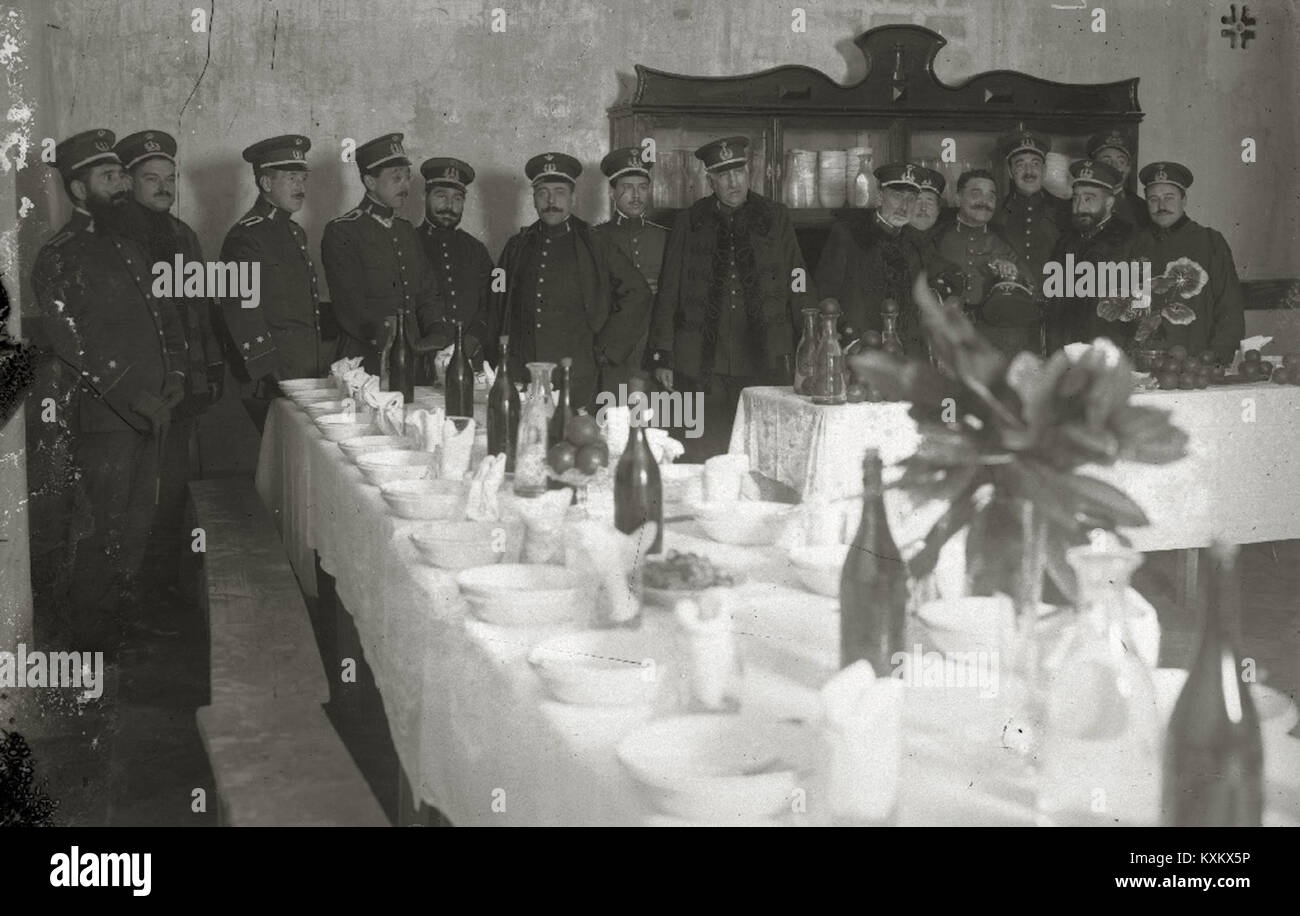 This photograph depicts a banquet of soldiers from the Engineer ...