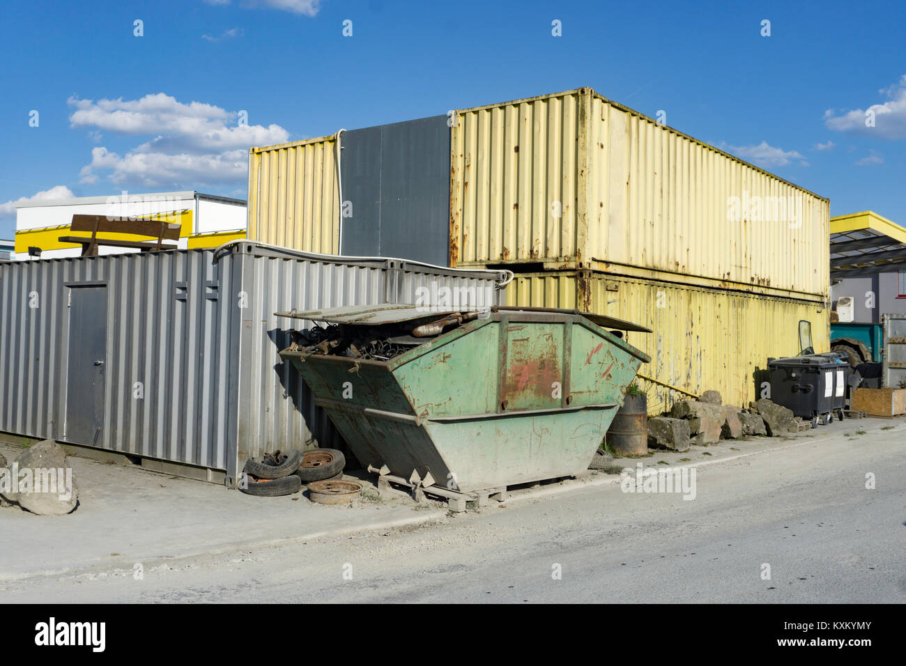 Collected scrap metal in rusty container Stock Photo - Alamy