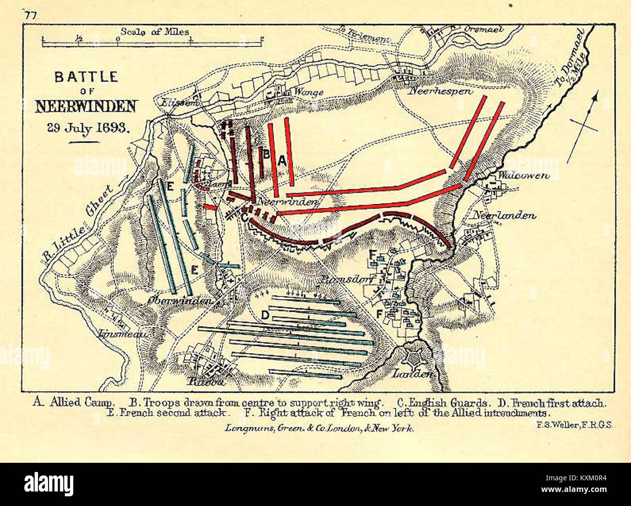 This depicts the Battle of Neerwinden in 1693, part of the Nine Years ...