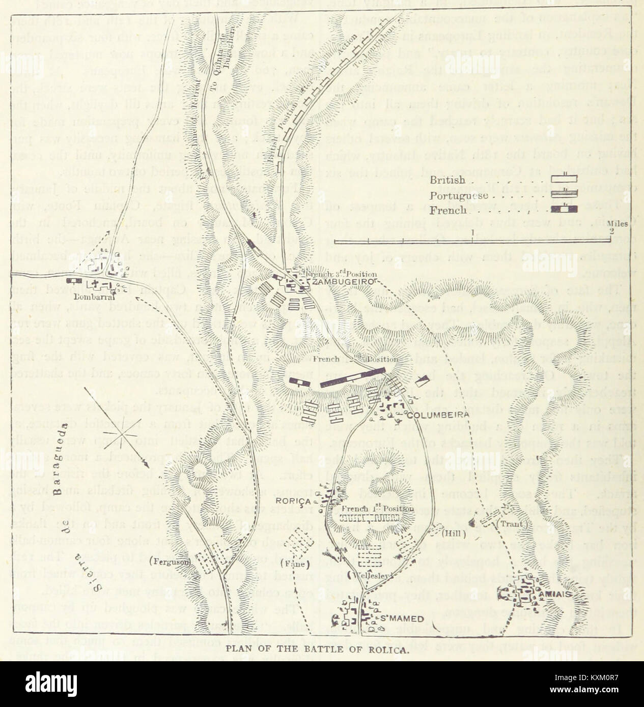 Battle of Roliça map Stock Photo - Alamy