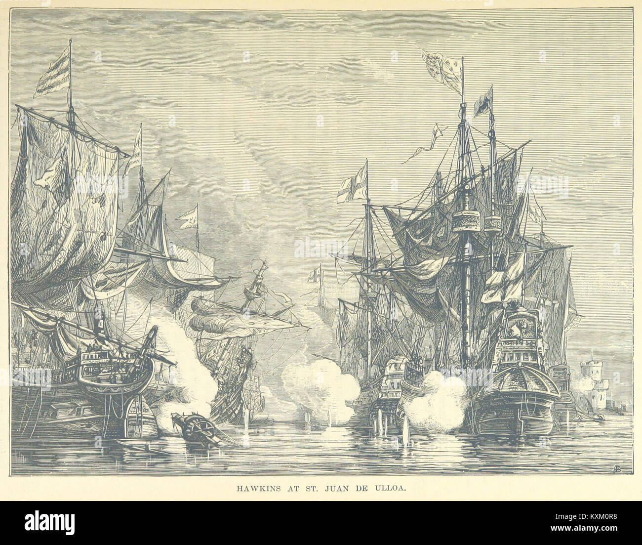 This image refers to the Battle of San Juan de Ulúa, a naval battle ...