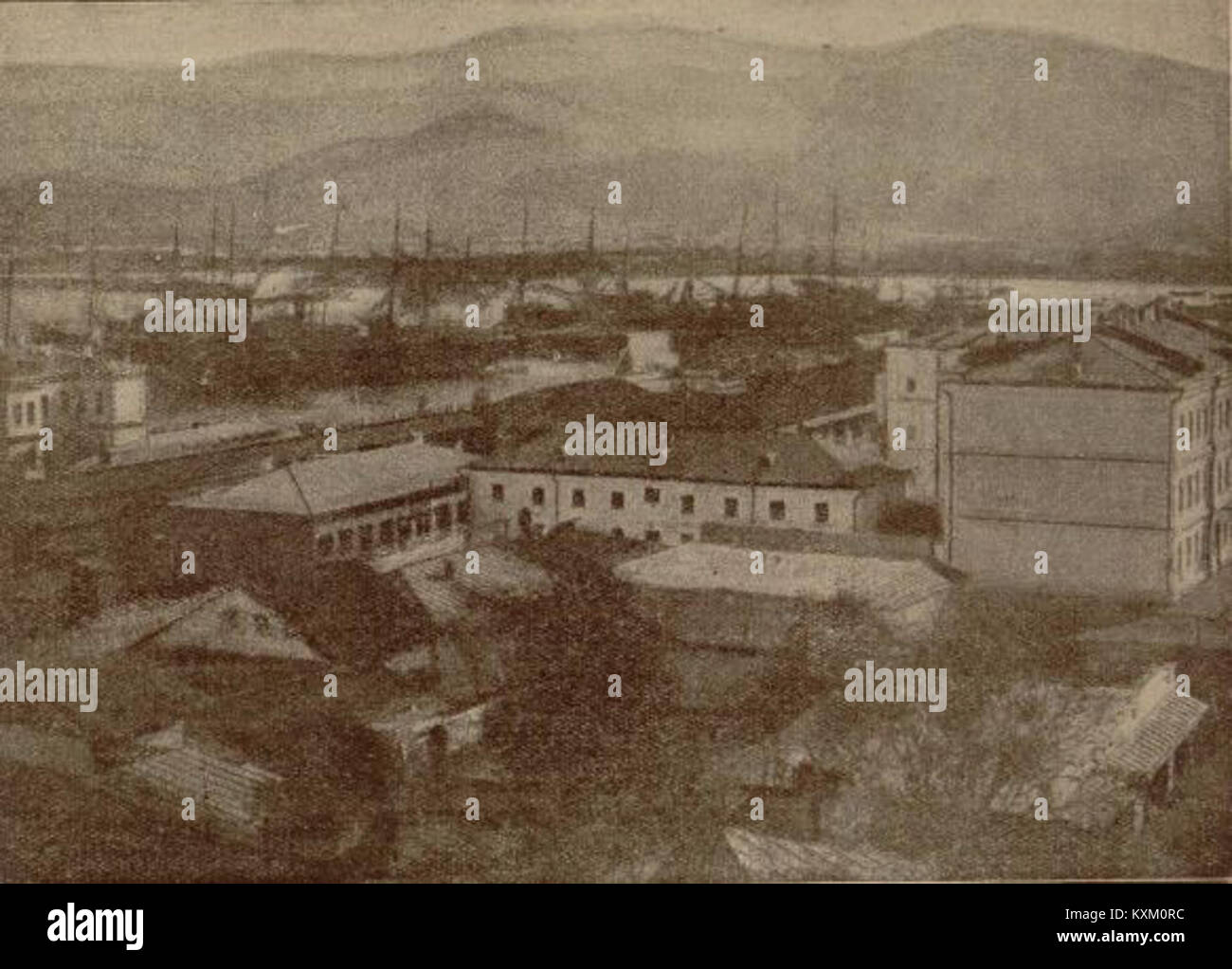 Batum (Batumi) as depicted in 1922 by Amirani, showing cityscape ...