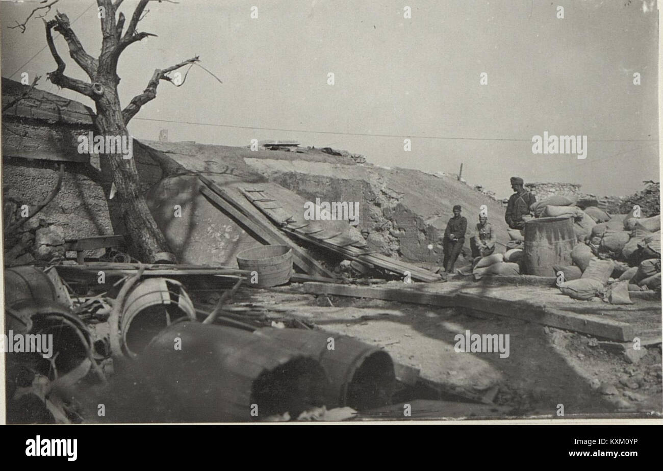 This image shows the construction of observation posts on the Isonzo ...