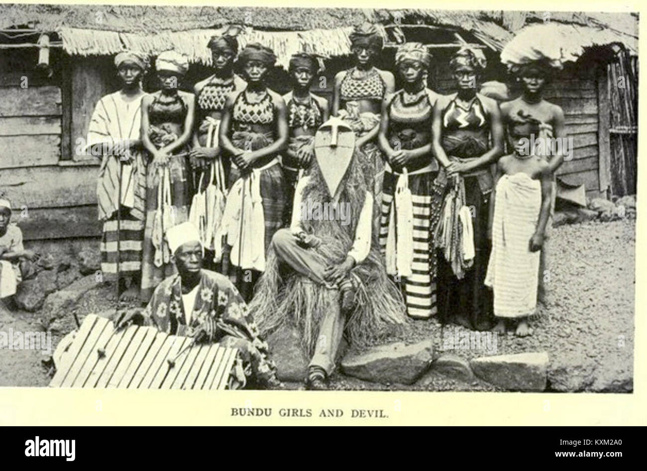 The photograph from 1915 shows BUNDU girls and devil figures ...