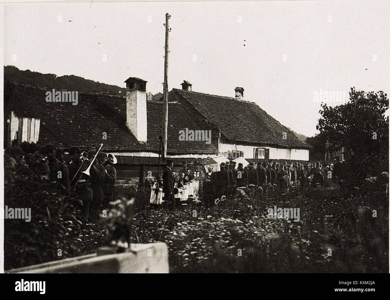 A historical photograph from the funeral of Captain Ventura, commander ...