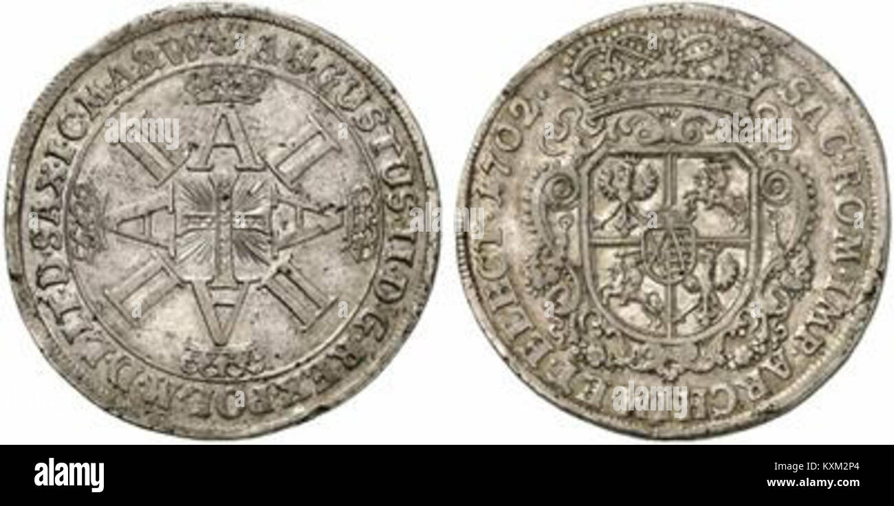Coin 'Beichlingscher Ordenstaler' minted in 1702 in Leipzig, Germany ...