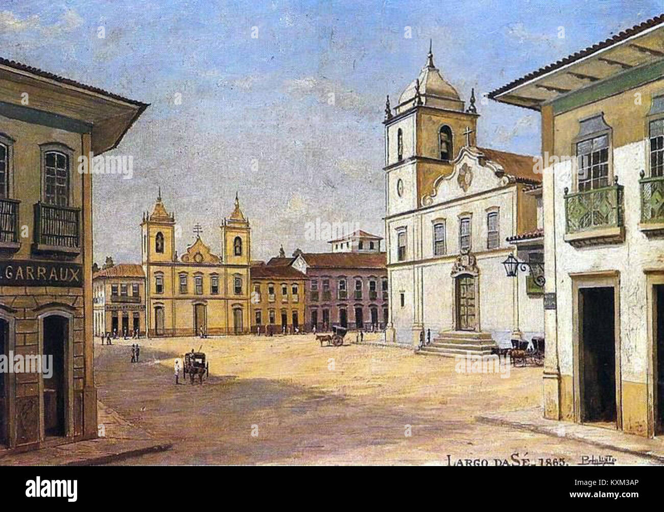 'Largo da Sé em 1865' is a painting by Benedito Calixto depicting the ...