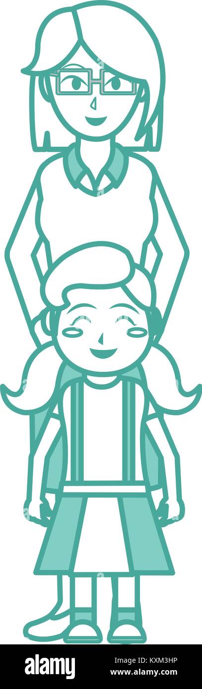 Girl and mother cartoon design Stock Vector Image & Art - Alamy